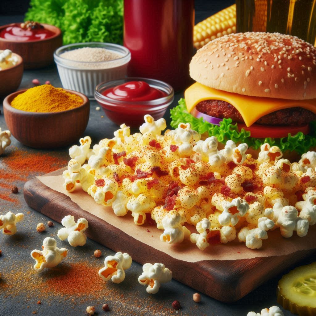 Vegan Cheese Burger Popcorn - Safe + Fair